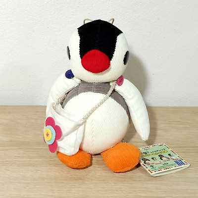 Pingu Penguin Pinga w/Tote Bag Banpresto 2005 Plush Toy Button Arm ...