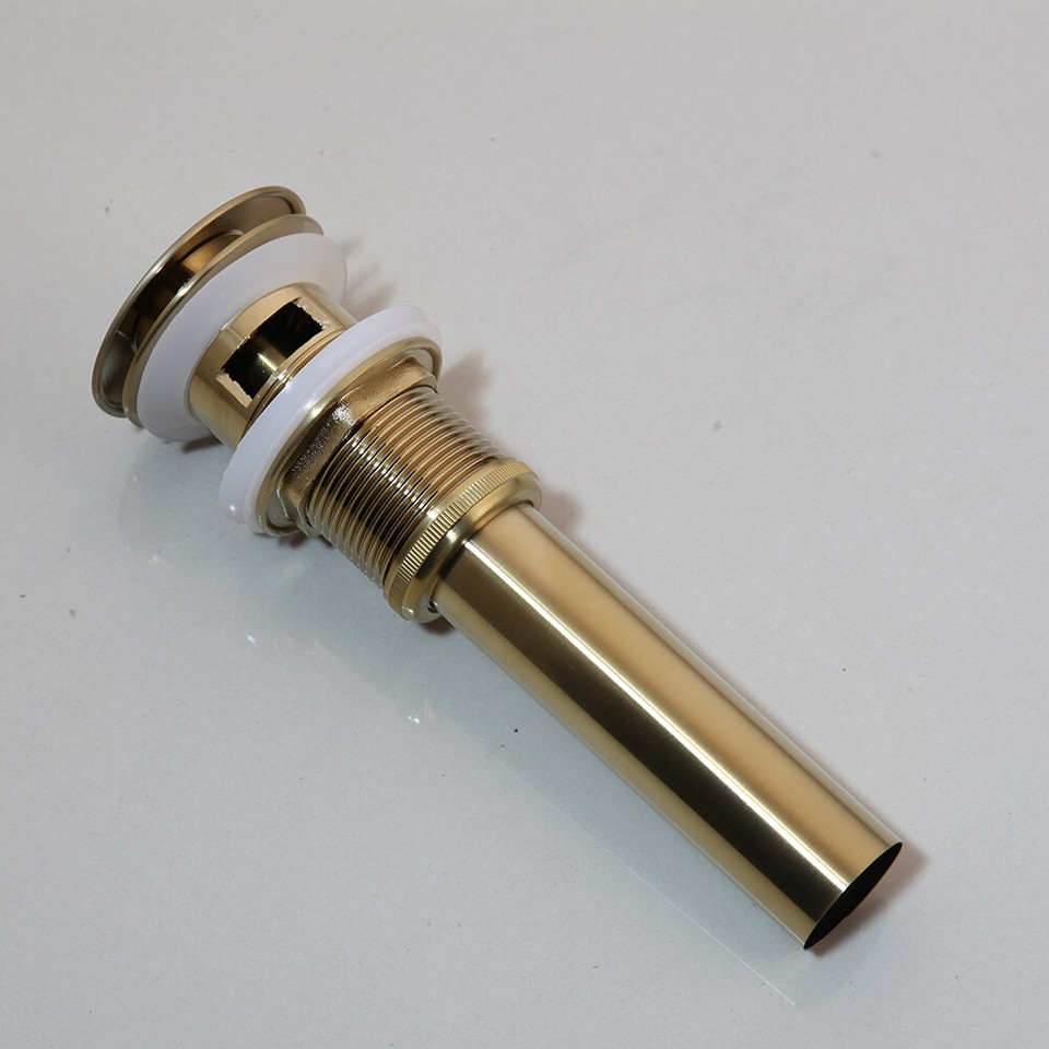 Brushed Gold Waste P-Traps Pop Up WOverflow Bathroom Basin Sink Tap ...