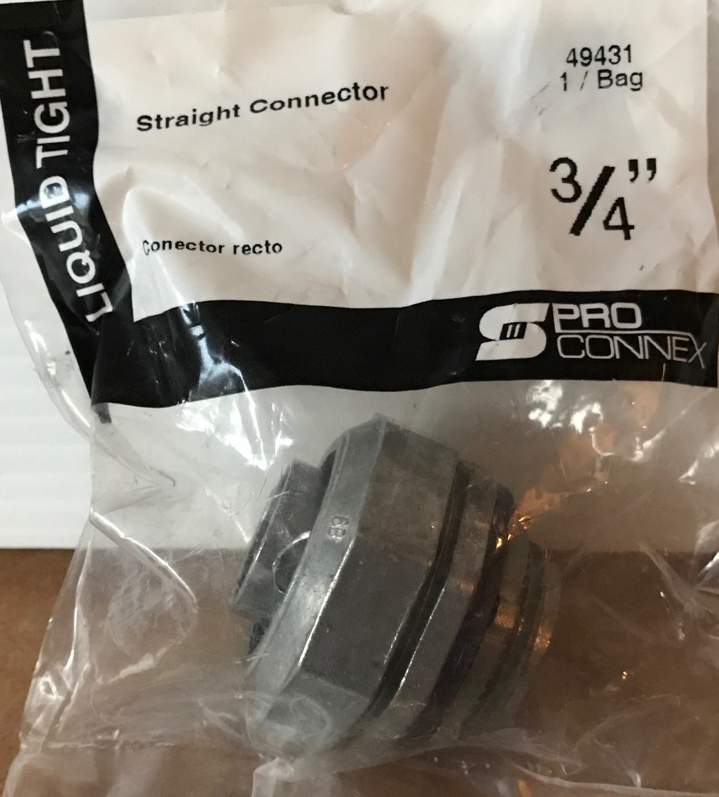 Sigma / Pro Connex Liquid Tight 3/4" Straight Conduit Connector for ...