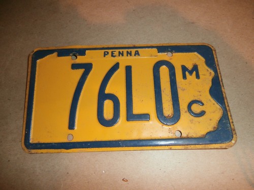 Vintage PA Pennsylvania Penna Motorcycle License Plate 76L0 | eBay