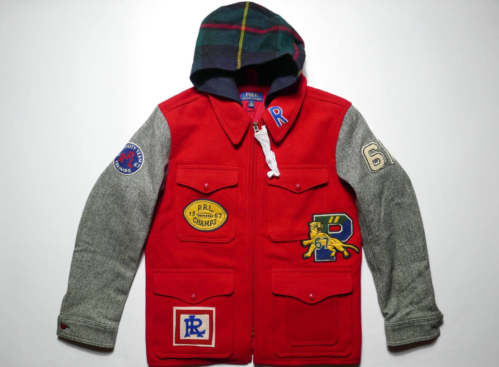 Polo Ralph Lauren Jacket Varsity Wildcats Patchwork Wool Hybrid ...