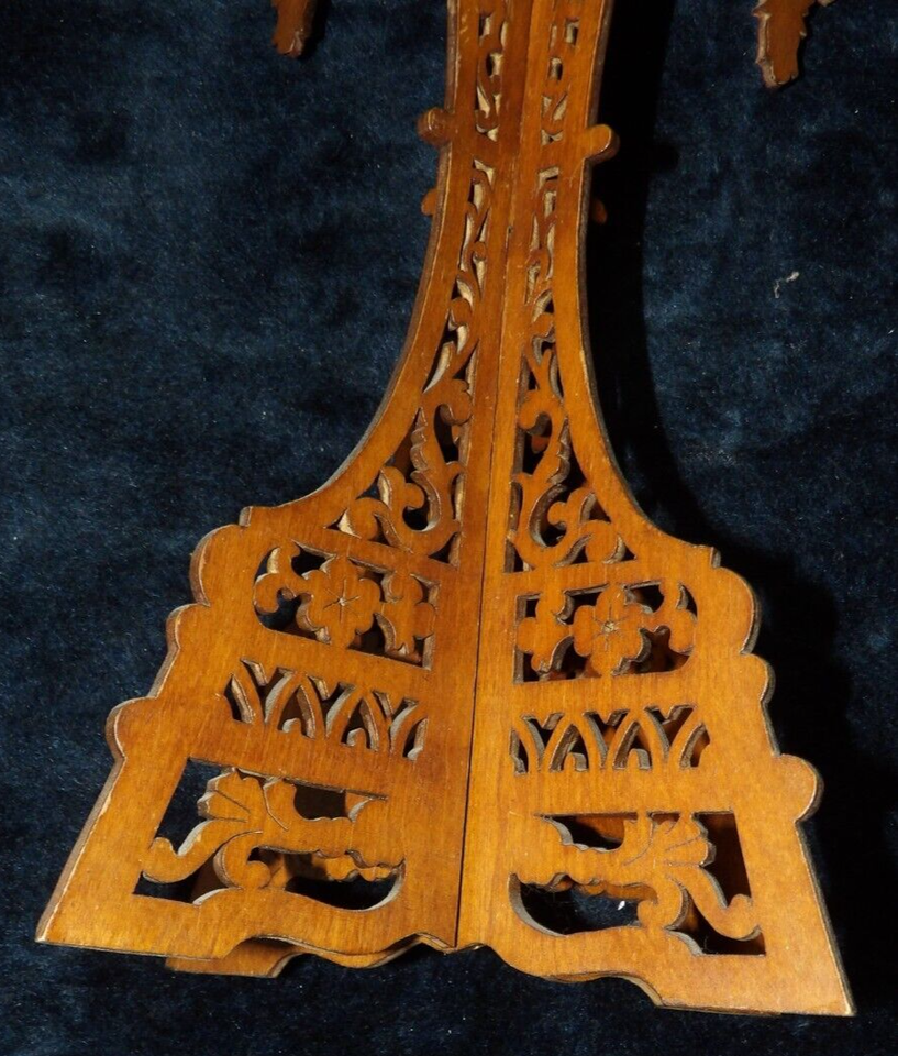 ANTIQUE TRAMP scroll saw CARVED WOOD FOLK ART CANDLE HOLDER | eBay