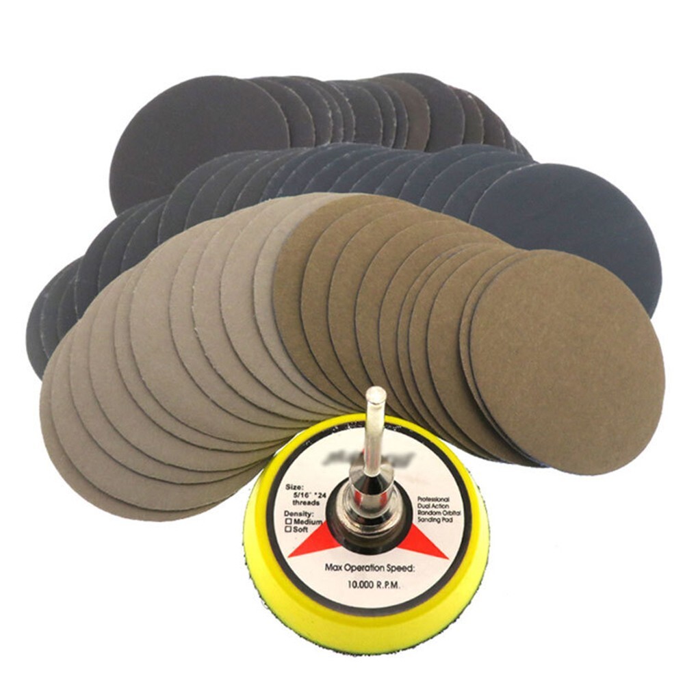 100pcs 2 Inch 50mm Wet Dry Sandpaper Sander Disc Set Suitable for Ship ...