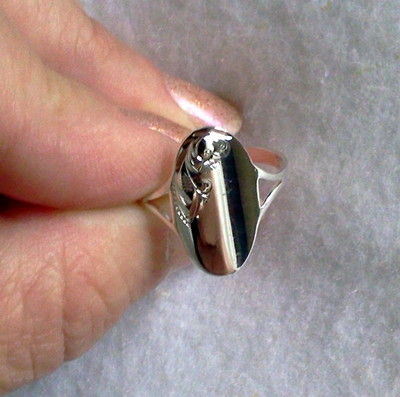 #28-New Sterling Silver 925 Signet Ring Size 8 Made in the Czech ...