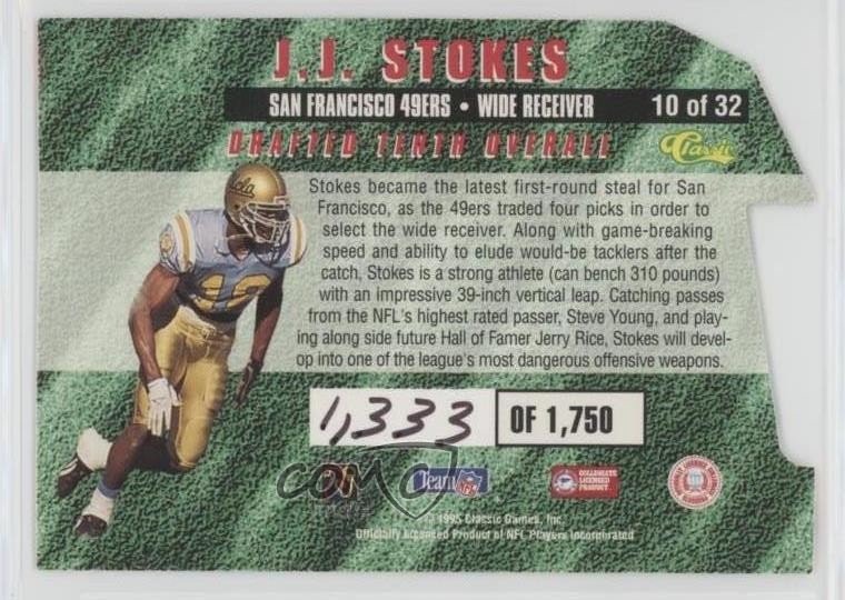 1995 Classic NFL Draft 1st Round Picks Silver Signatures JJ Stokes ...