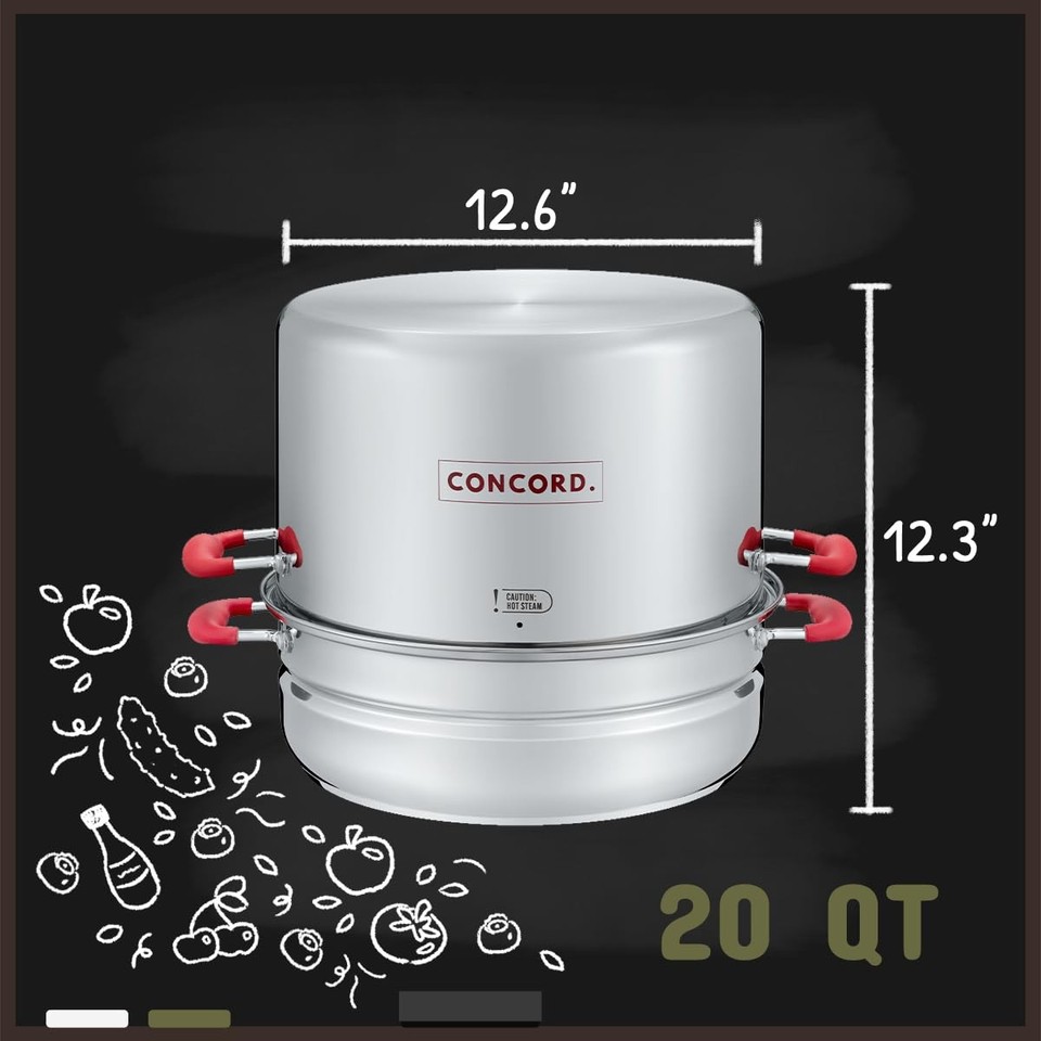 Stainless Steel Turbo Steam Canner Canning Steamer Pot Set. Includes ...