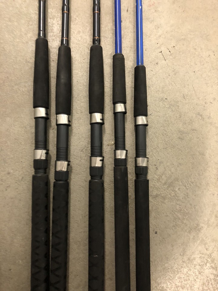 LOT of 5 Spinning Rods Berkley Fusion Shakespeare Tiger Rod 2pc Medium ...