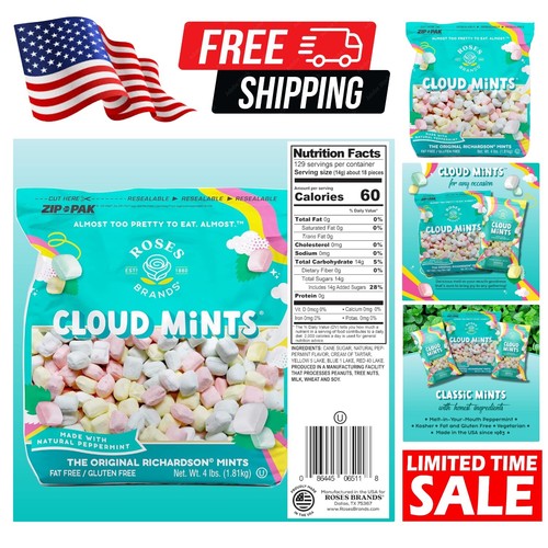 Classic Pastel Cloud Mints - 4 lbs Gluten-Free Peppermint Candy for ...