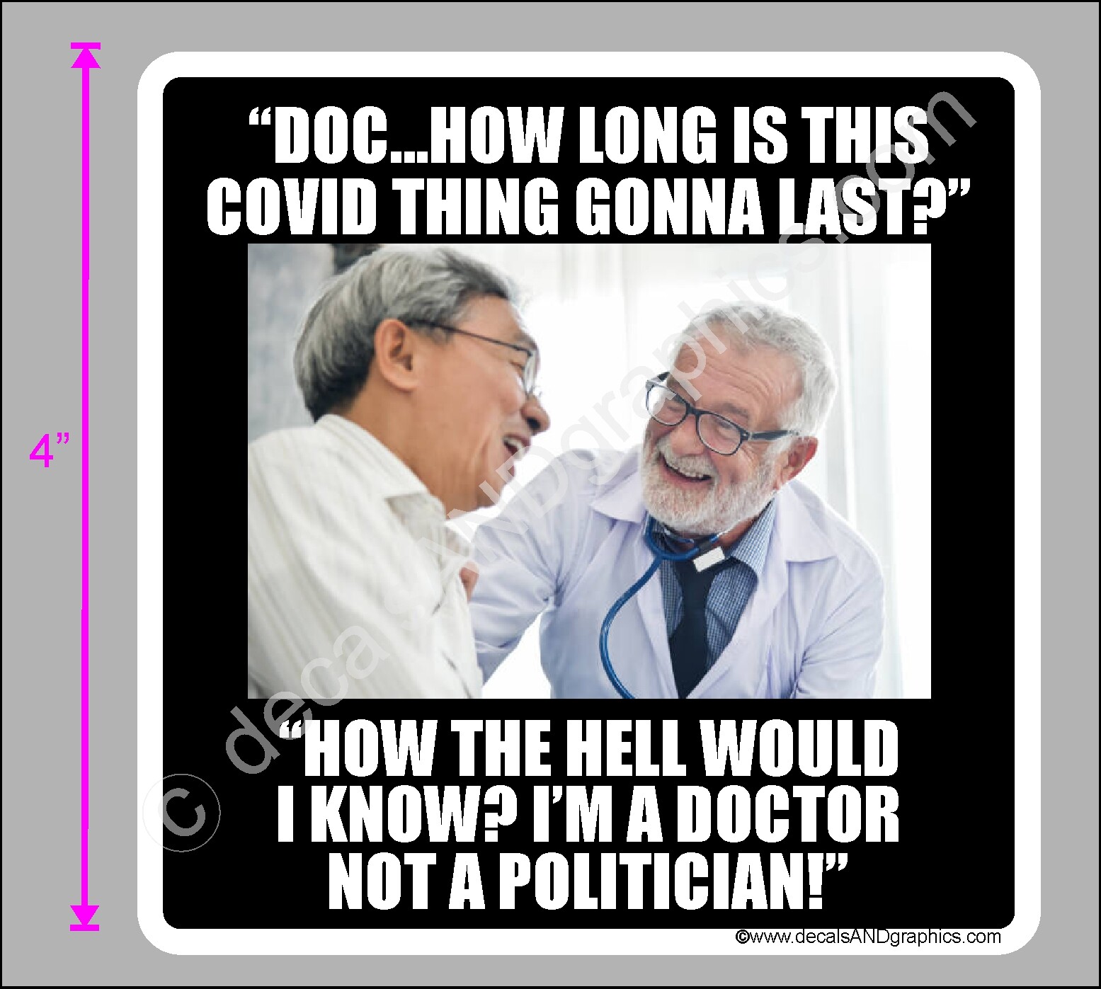 TRUMP 2020 STICKER DOCTORS AREN'T POLITICIANS ANTI DEMOCRAT DECAL ...