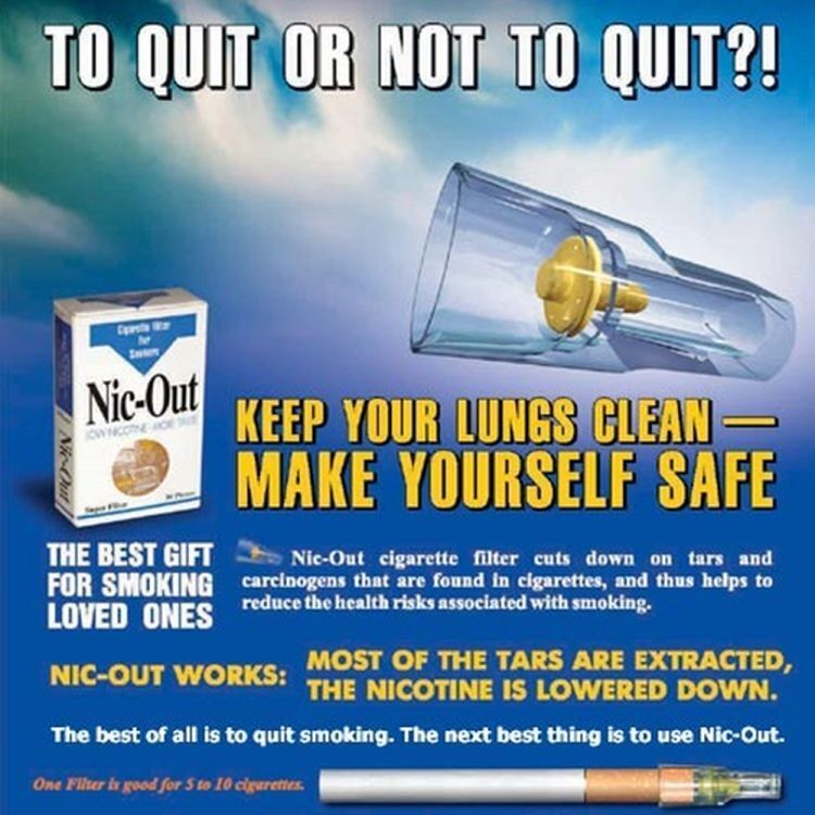 20 TOTAL NIC-OUT Cigarette Filters packs, Less Tar and Nicotine (600 ...
