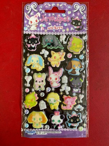 JEWELPET STICKERS Dynit Sanrio (2011) 30 soft adesivi in foglio NUOVO ...