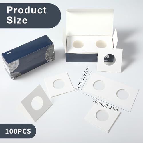 100Pcs Coin Holders Cardboard Coins Flips 2x2, Paper Coin Holders for ...