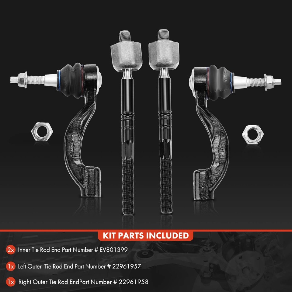 4x Inner & Outer Tie Rod End Assembly for Cadillac ATS 2013 2014 2015 ...