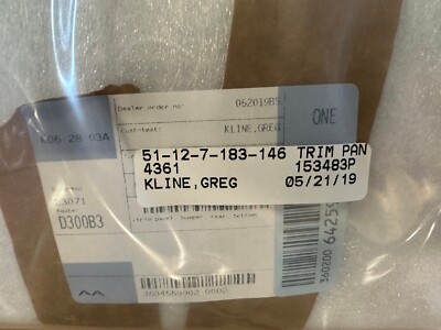 Genuine BMW X6 E71 E72 Trim Panel Bumper Rear Bottom 51127183146 | eBay