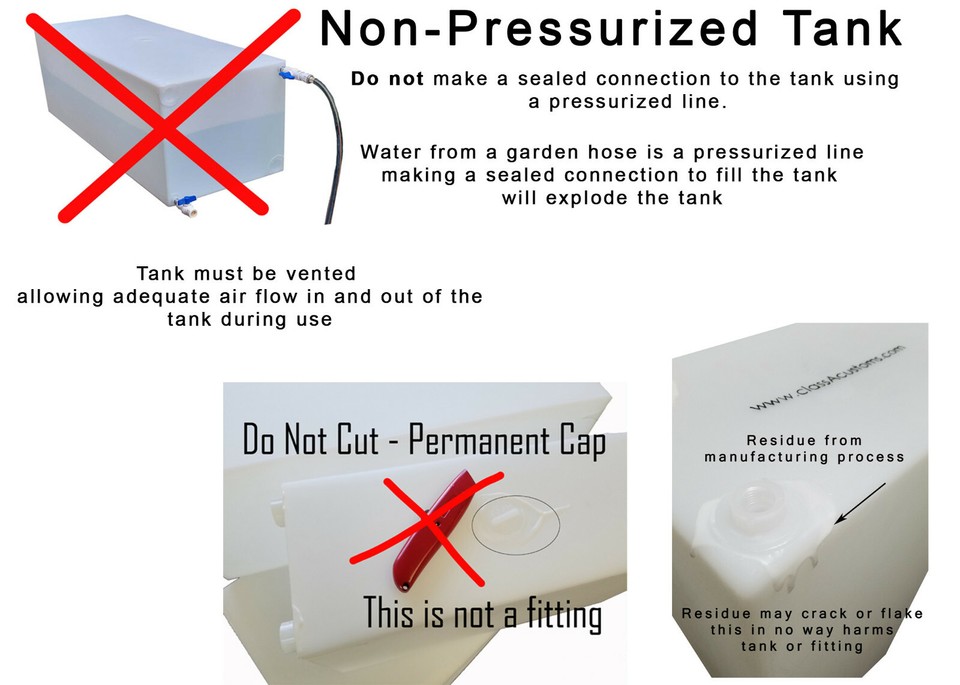 22 GALLON Fresh / Gray Water Holding Tank Sprinter Van Camper drinking ...