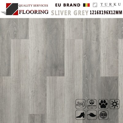12mm AC4 Sliver Grey Laminate Flooring Floating Sample Floor Floors ...