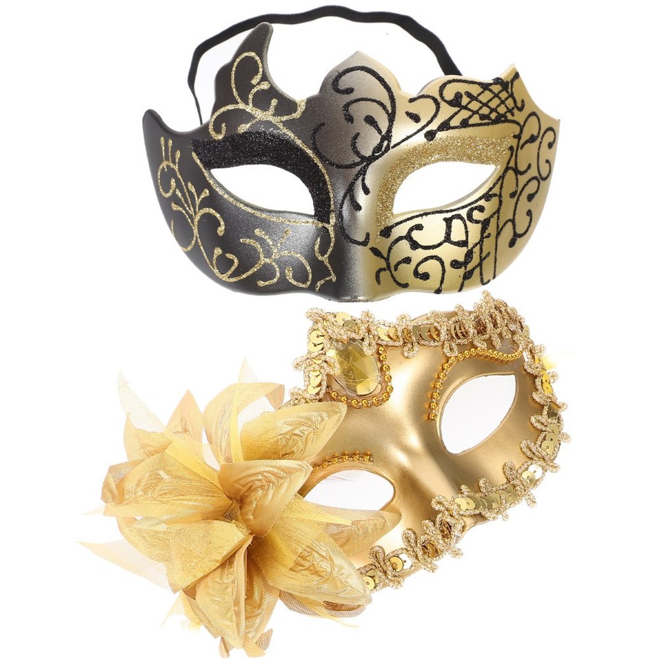 2 Pcs Masquerade Mask for Halloween Half Costume Cosplay Face ...