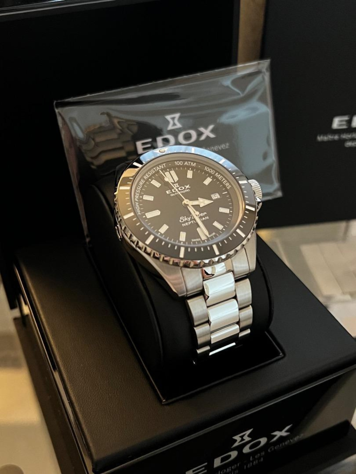 EDOX SKYDIVER NEPTUNIAN Black 80120-3NM-NIN Watch | eBay