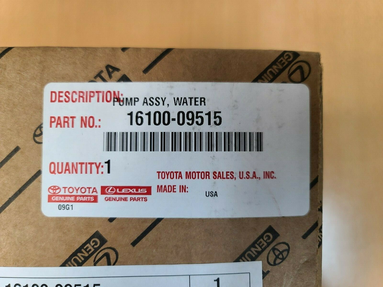 Toyota Engine Water Pump 16100-09515 Genuine OEM | 1 Year Manufacturer ...