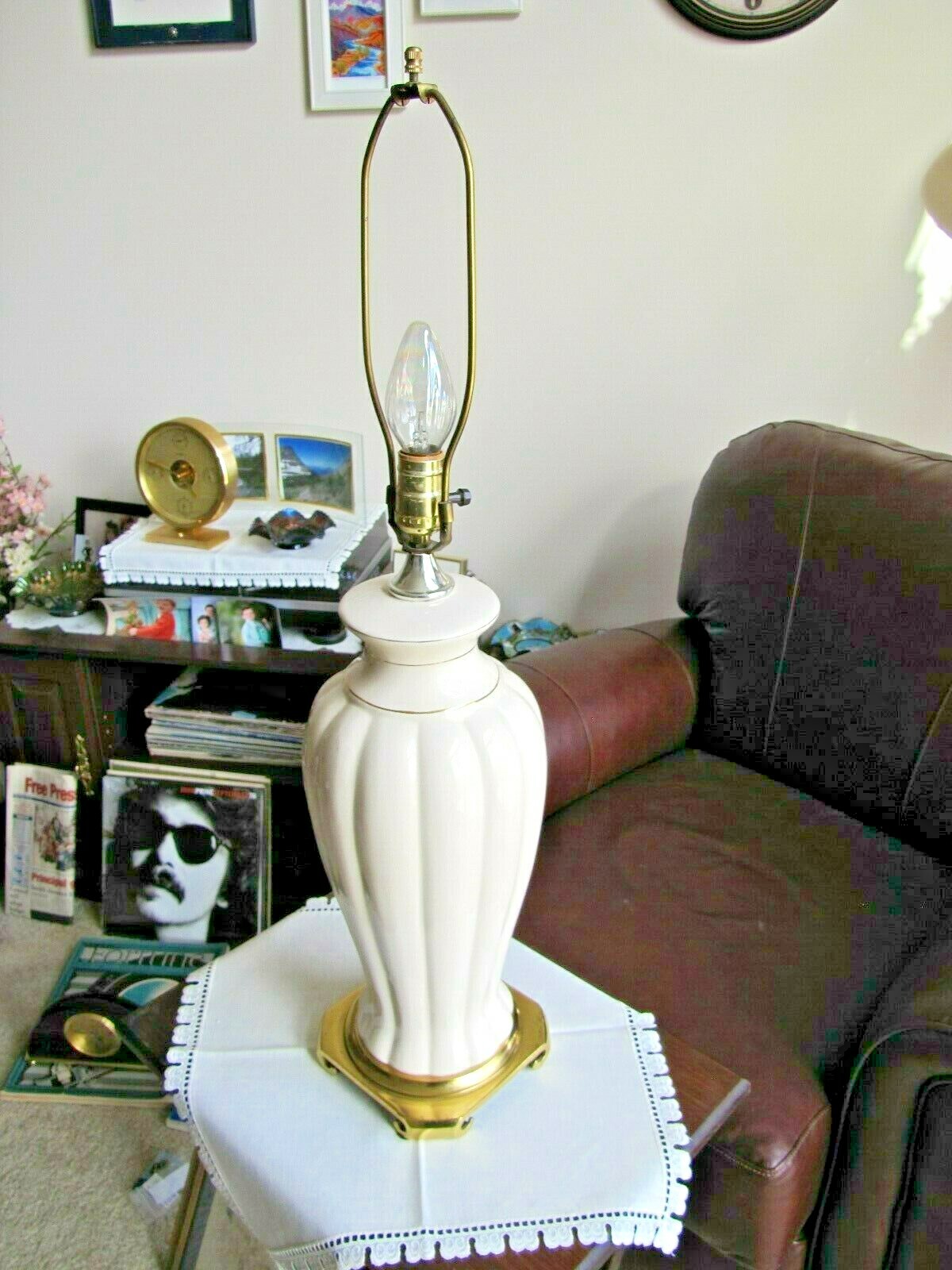 Vintage Berman Ceramic w/ Brass Base Lamp | eBay