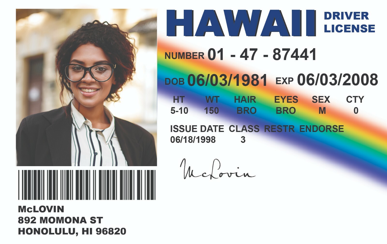 McLovin Superbad Novelty Driving License ID Card Replica (Film Prop ...