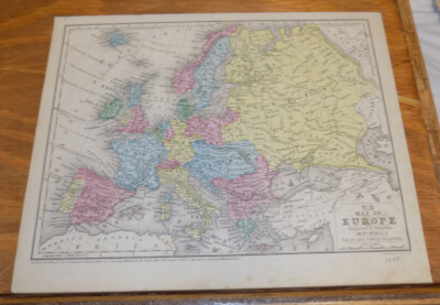 1857 Antique COLOR Map///EUROPE | eBay