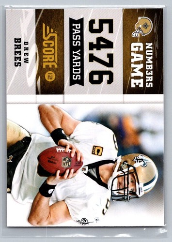 2012 Score #9 Drew Brees Numbers Game | eBay