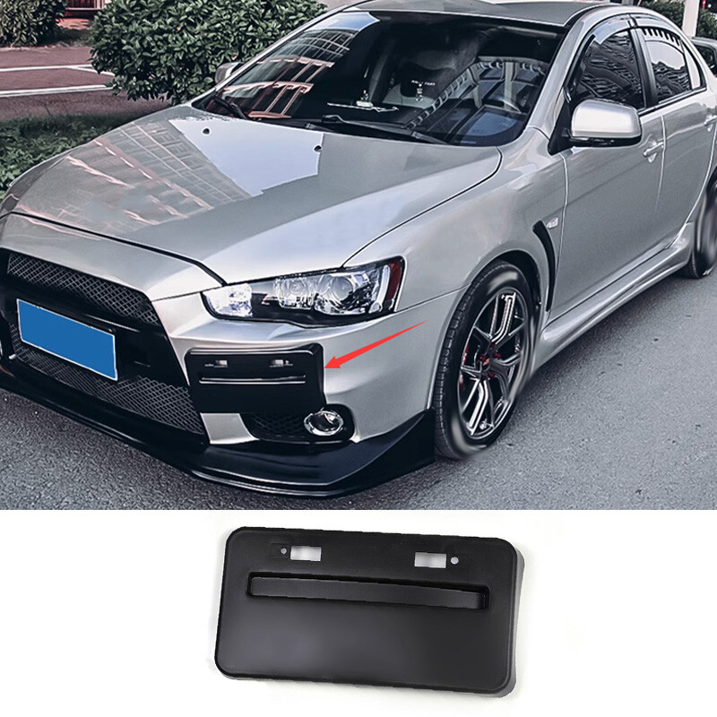 Black Bumper Tow Hook License Plate Frame For Mitsubishi Lancer ...