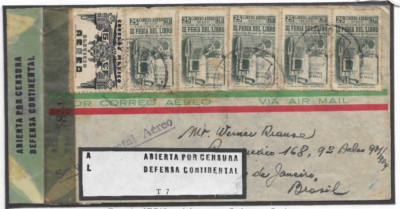 Mexico to Rio de Janeiro, Brazil 1944 Airmail Balboa & Brazil Censors ...
