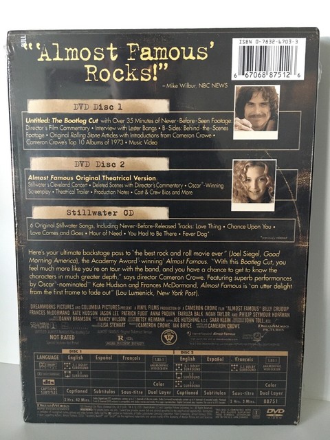Almost Famous (DVD, 2001, 2-Disc Set, Extended Version - Untitled: The ...