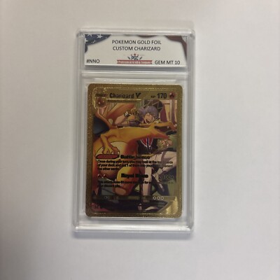 Charizard V Custom Gold Foil Hp 170 | eBay