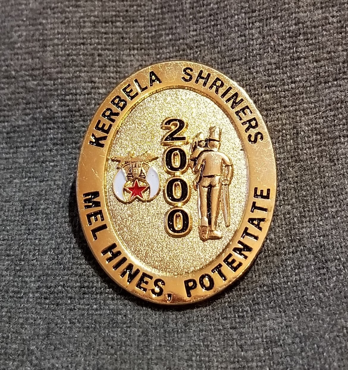 LMH Pin Pinback 2000 KERBELA SHRINERS Masons Masonic MEL HINES ...