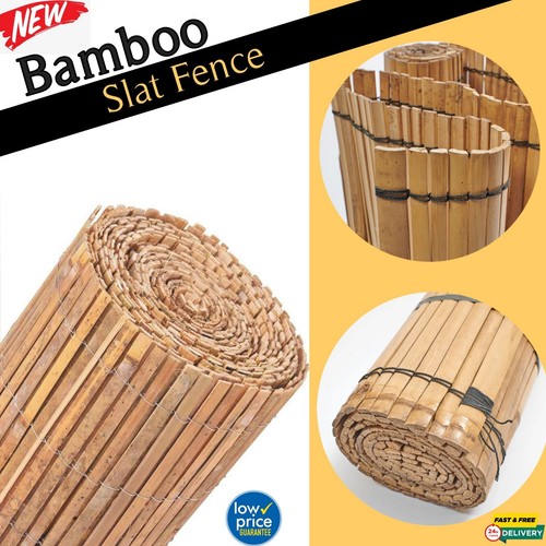 4m Bamboo Slat Fence Screen Roll Screening Fencing Garden Outdoor ...