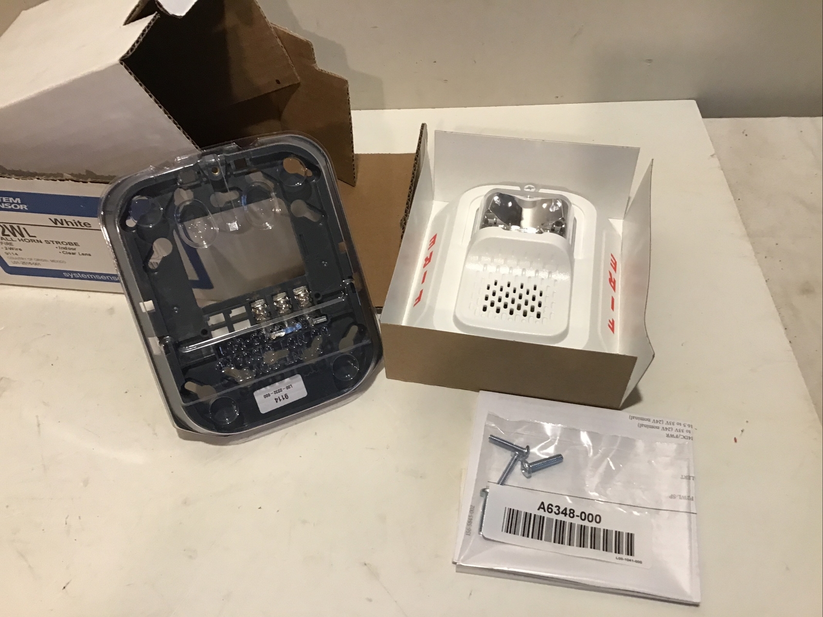 System Sensor P2WL Horn Strobe - White - fire alarm 2-wire ~b1 ...