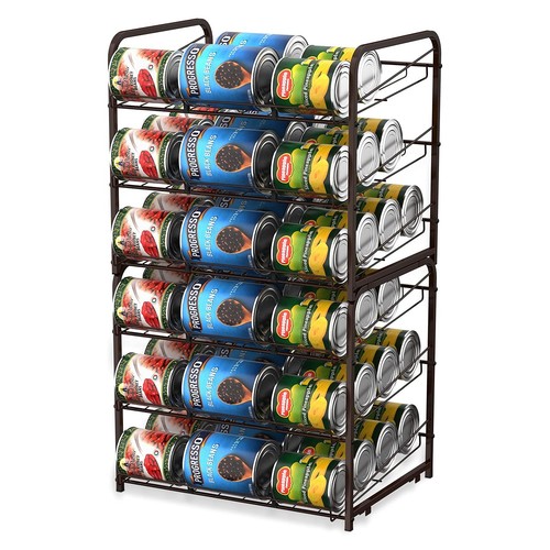2 Pack Can Rack Organizer, 3 Tier Stackable Can Storage Dispenser Holds ...