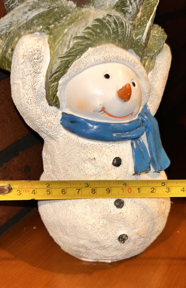 Rare Snowman Figurine Resin. 11” Christmas Tree, Cardinal, Rabbit ...