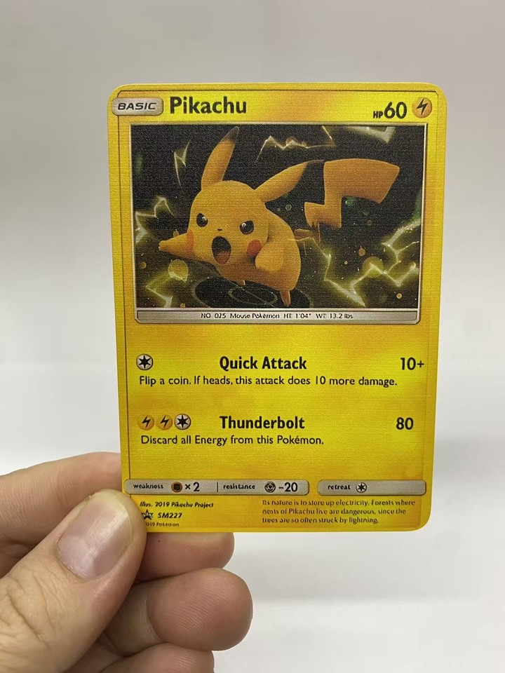Pikachu Gold Metal Pokémon Card-Collectible Gift Display！Christmas ...
