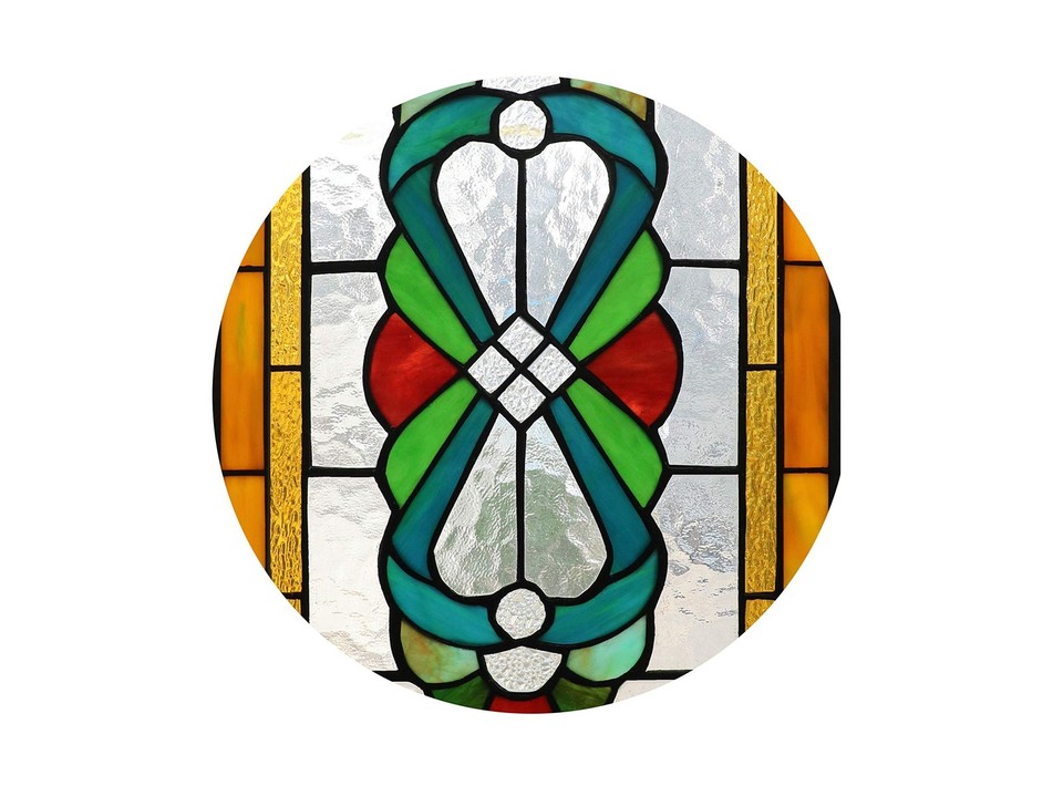 Large Tiffany Style Stained Glass Window Hanging Horizontal Stained ...