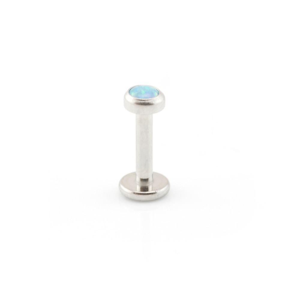 Opal Labret Bar Helix Cartilage Tragus Lip Piercing Steel Internally ...