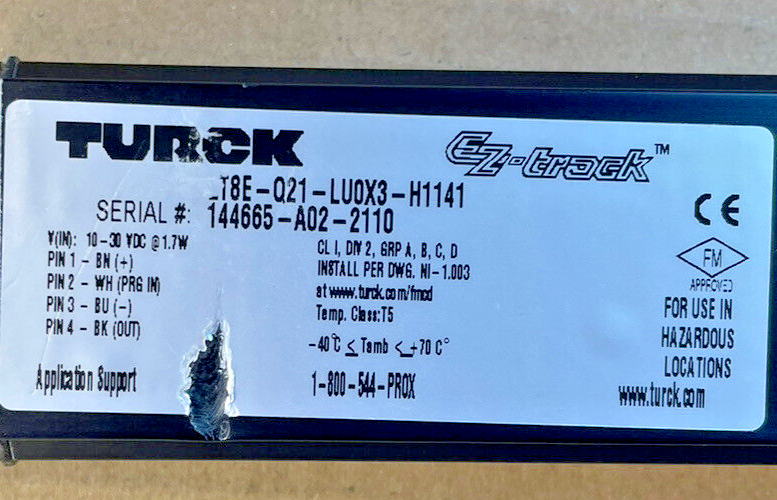 Turck LT8E-Q21-LU0X3-H1141 EZ-Track Linear Distance Transducer 12 ...