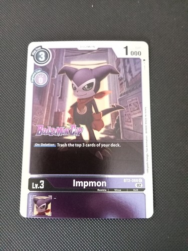 Digimon Beelzemon Cup Stamped Holo / Foil Promo Card BT2-068 Impmon | eBay
