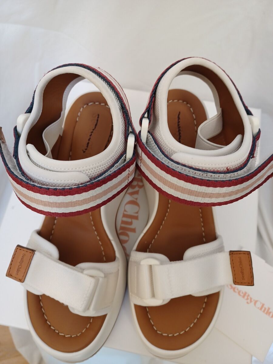 New SEE BY CHLOE White Yumi Ribbon Straps Chunky Platform New SEE BY CHLOE White Yumi Ribbon Straps Chunky Platform