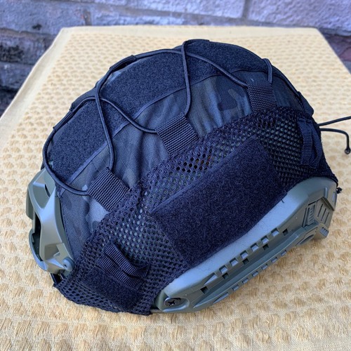 Kombat UK Airsoft Tactical Fast Ballistic Helmet Mesh Sided Cover,Black ...