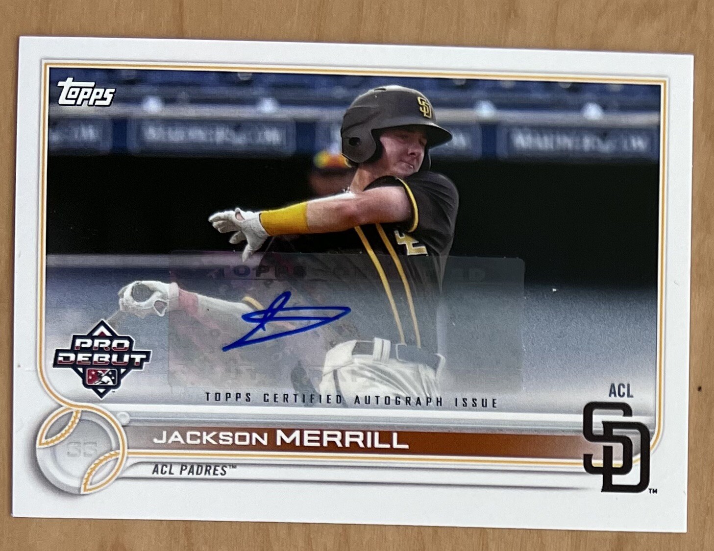Jackson Merrill 2022 Topps Pro Debut Baseball Card RC Auto San Diego ...