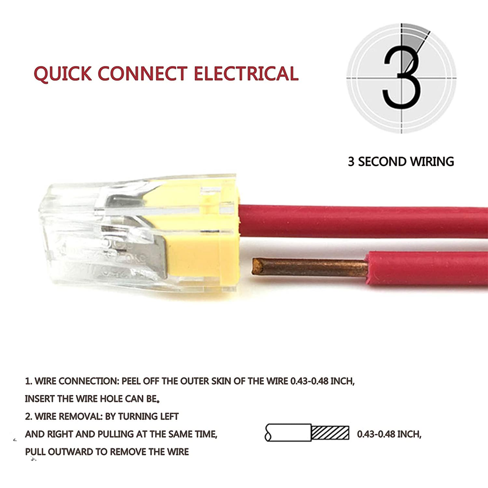 Push in Wire Connectors Quick Connect Electrical 2-Port 50 Pcs + 4-Port ...