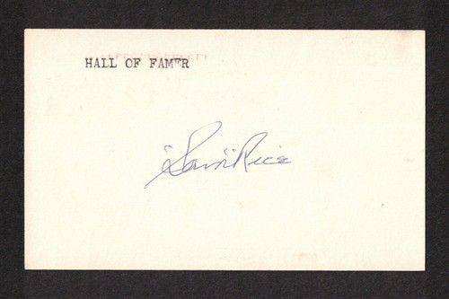 Sam Rice Original Signed Autograph 3x5 Index Card Washington Nationals ...