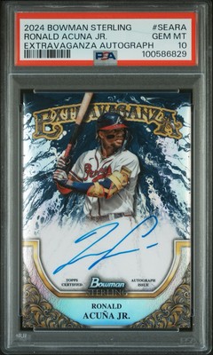 Ronald Acuna Jr Auto /30 PSA 10 SSP 2024 Bowman Sterling Extravaganza ...