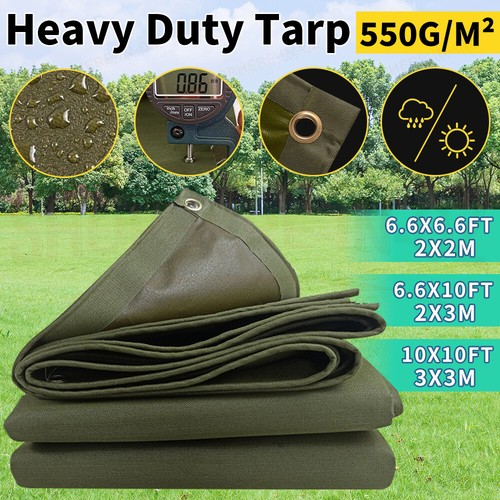 Outdoor Heavy Duty Canvas Tarp Tarpaulin Sun Blocked Waterproof ...