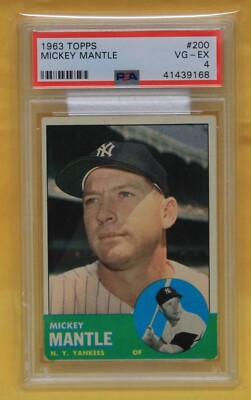 1963 TOPPS # 200 Mickey Mantle PSA 4 VG-EX # 41439168 NEW YORK YANKEES ...