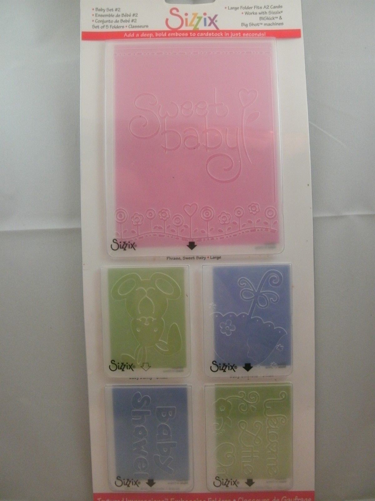 Sizzix Embossing Folder Baby Summer Friends Textured Lrg A2 BIGkick Big ...